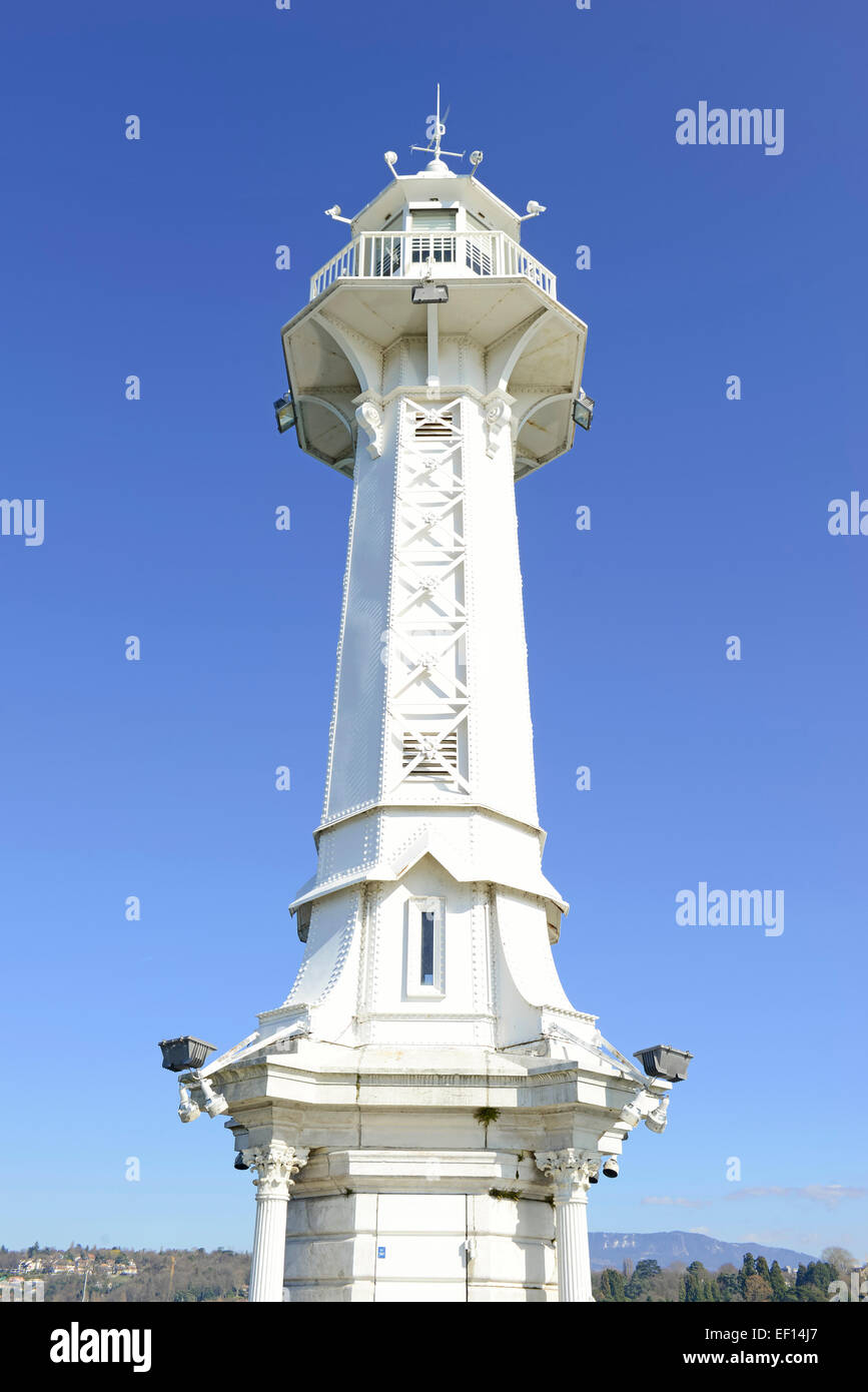 Les Paquis Lighthouse, Geneva, Switzerland Stock Photo - Alamy