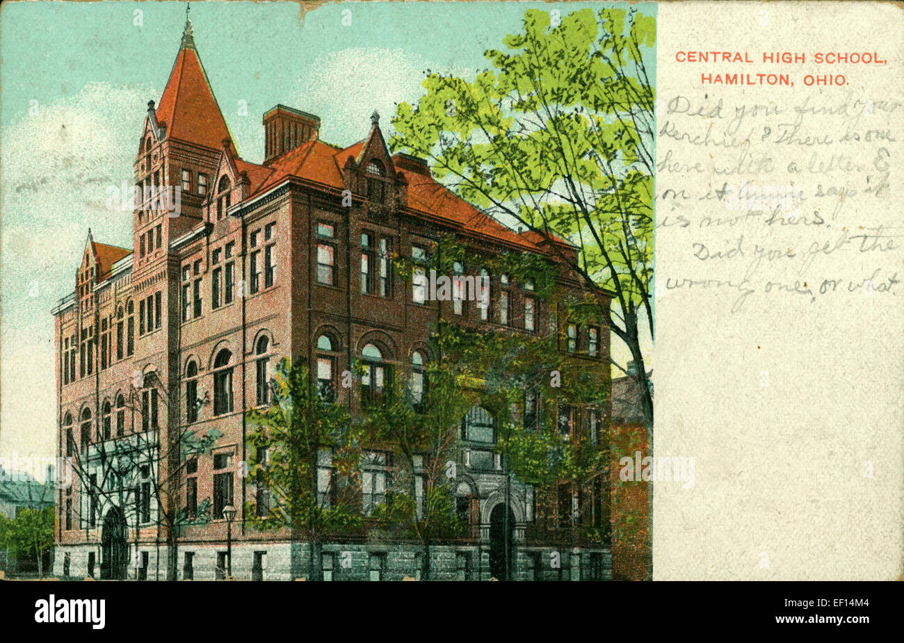 Central High School in Hamilton, Ohio, is depicted in this historical ...