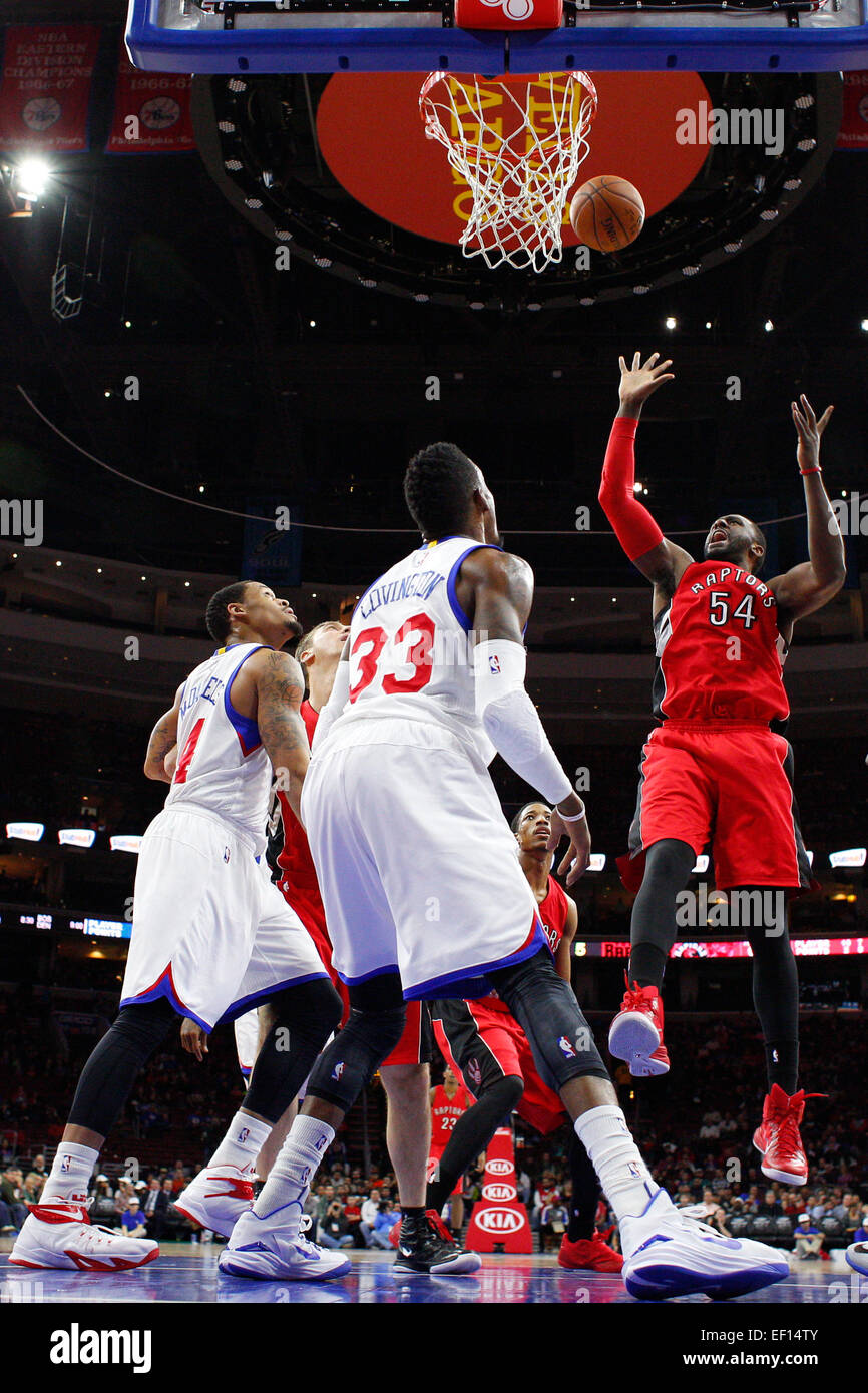 January 23, 2015: Toronto Raptors forward Patrick Patterson (54) puts ...
