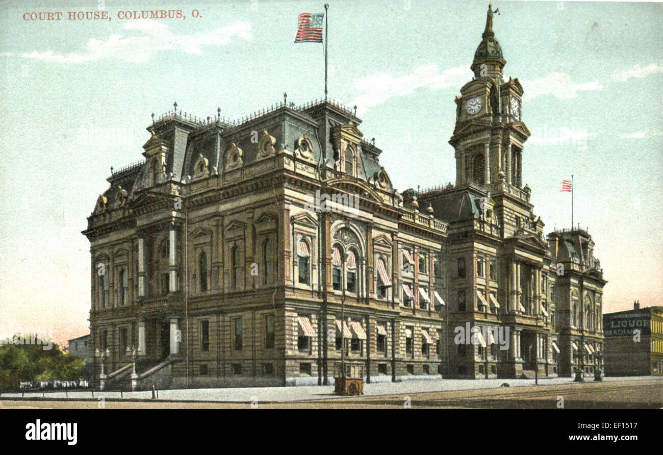 The Columbus Court House in Ohio is depicted in this image, showing its ...