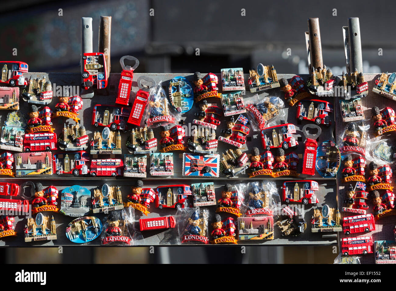 London fridge magnets on sale at a market stall at Portobello Market ...