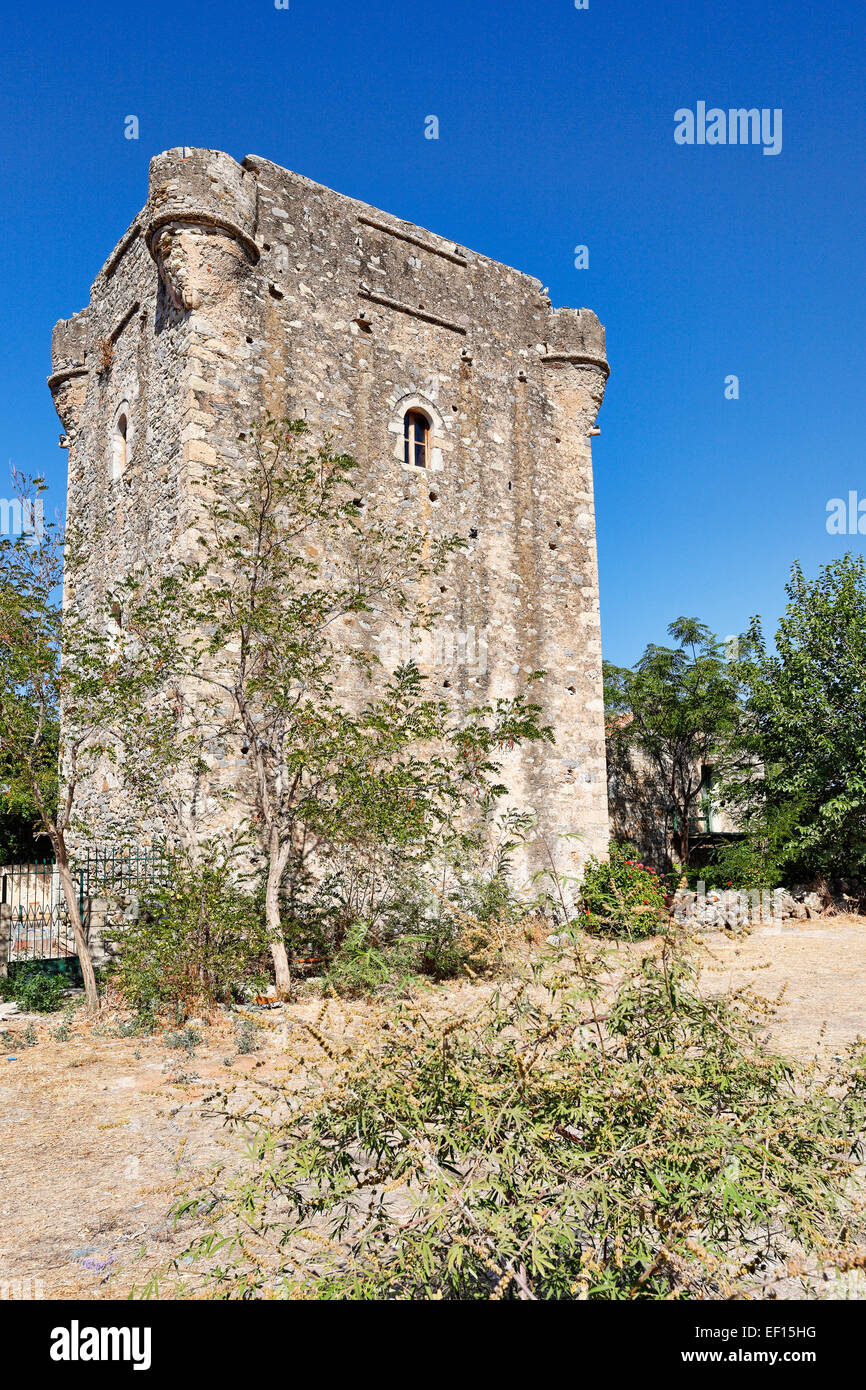 A tower of the village Agios Dimitrios in Mani, Greece Stock Photo - Alamy