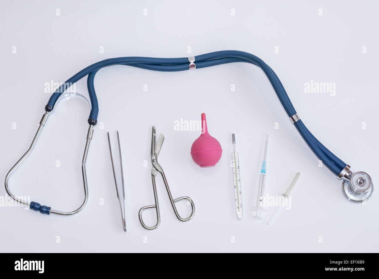 medical tools on a white background Stock Photo - Alamy