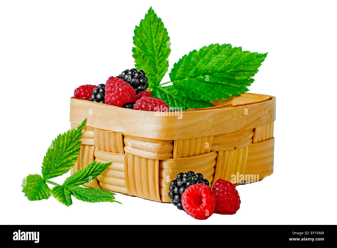 Raspberry blackberry fruit wooden cart harvest food vitamins Stock ...