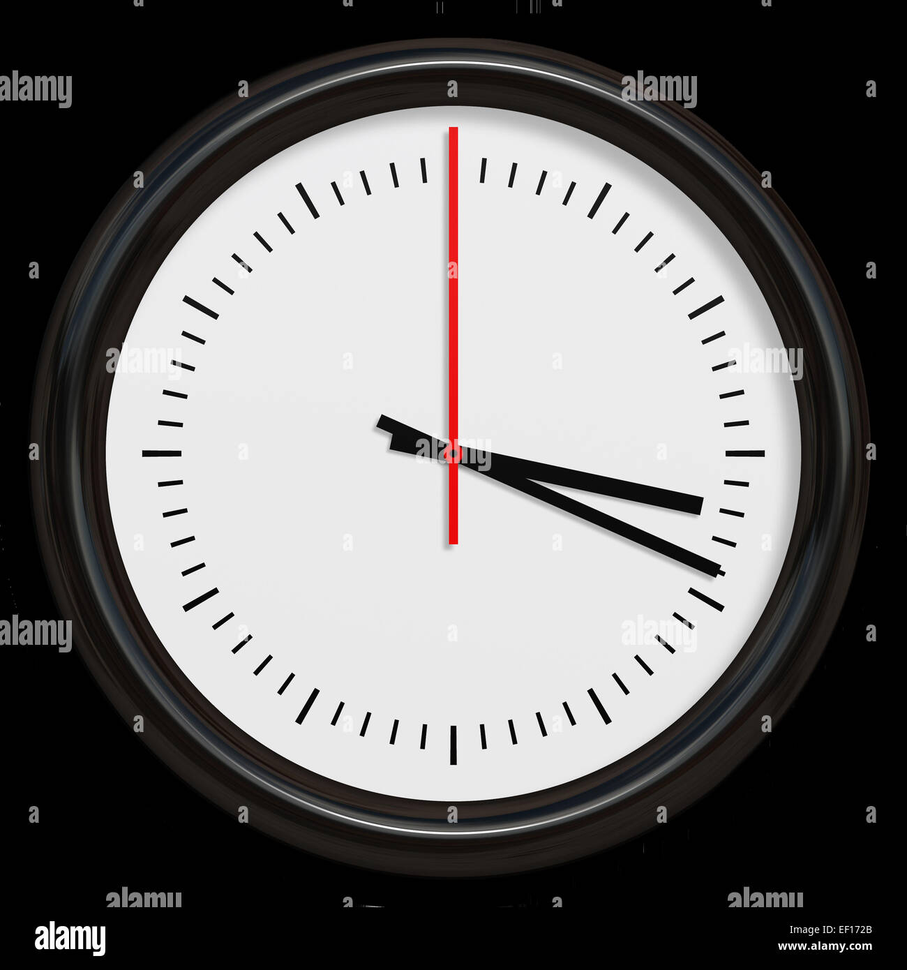 Giant round wall clock on a black background Stock Photo - Alamy