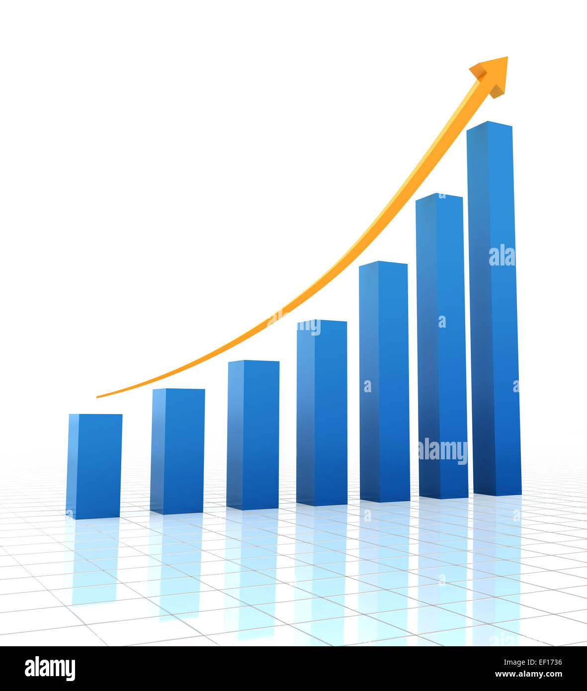 Rising chart, 3d render Stock Photo - Alamy