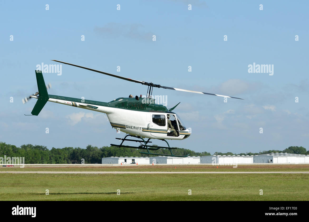 Sheriff police department helicopter departing on patrol Stock Photo ...
