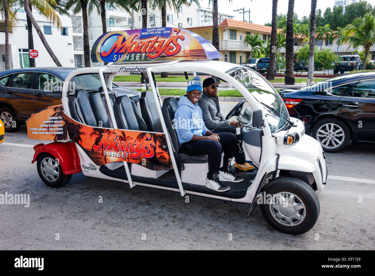 Florida, FL, South, Miami Beach, Freebee, free taxi, electric Stock ...