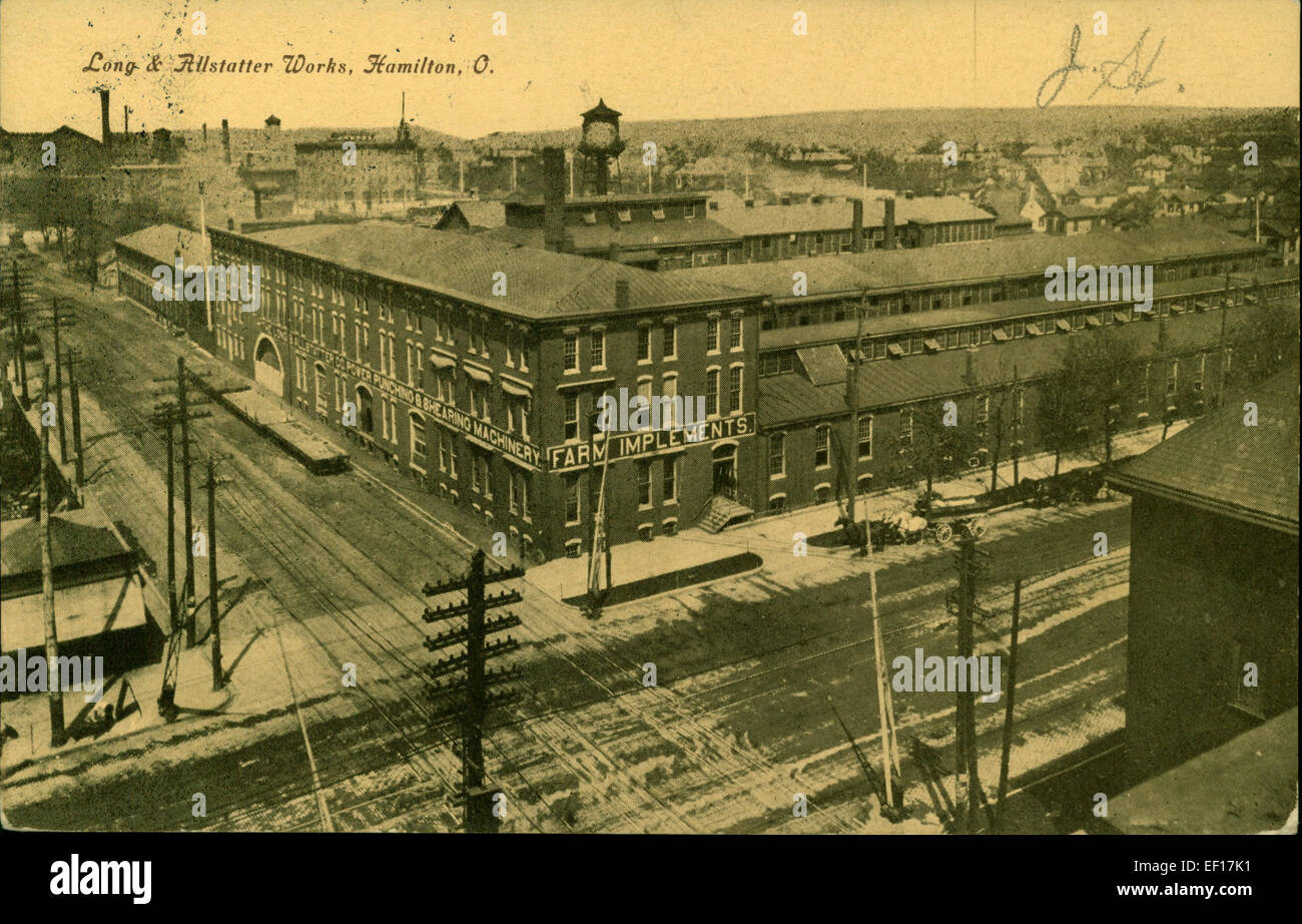 An industrial photograph showing the Long & Allstatter Works, a ...