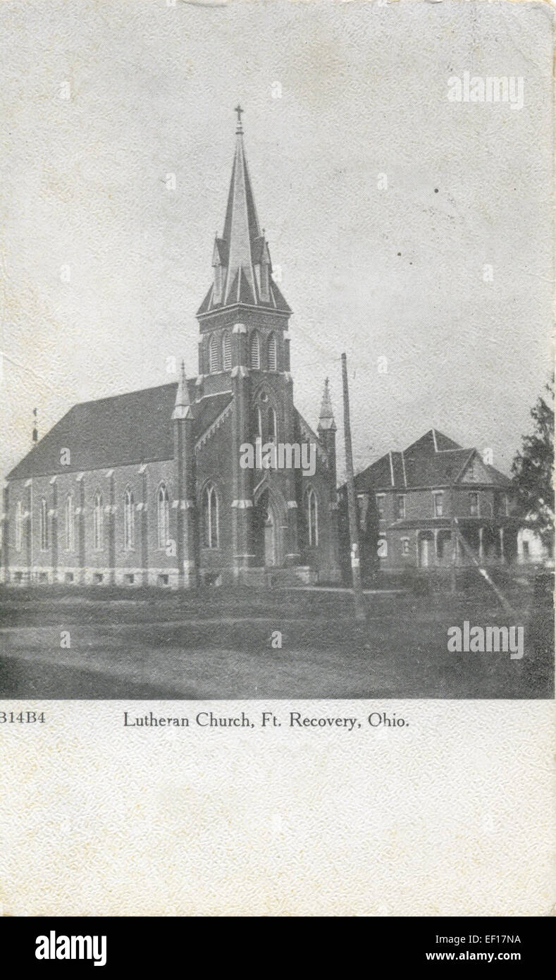 A Lutheran Church, marked by its distinctive architectural features ...
