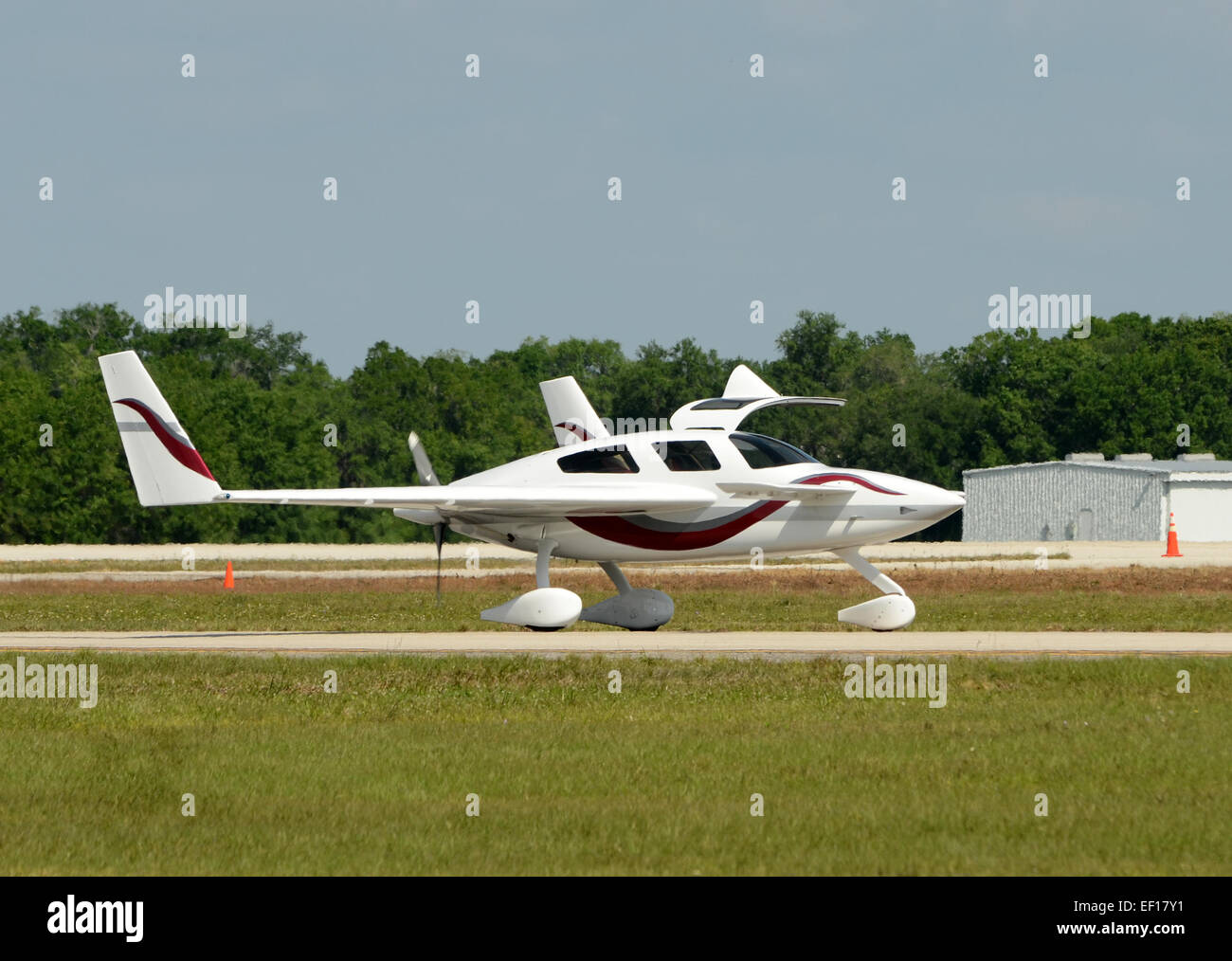 Light private airplane with experimental wing design Stock Photo - Alamy