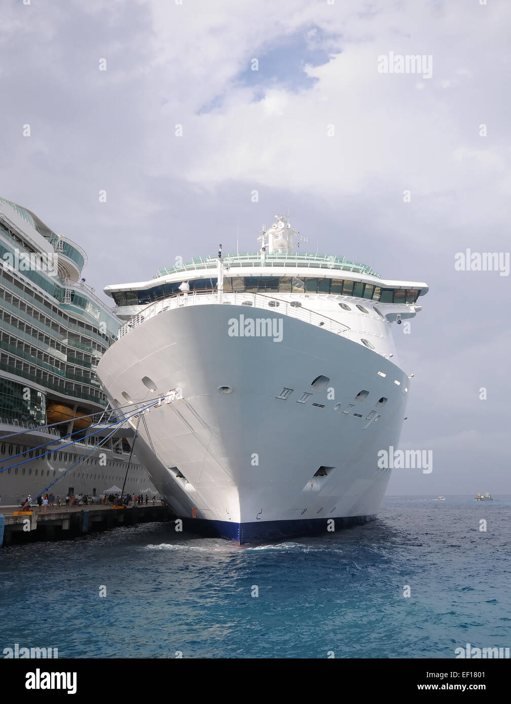 Cruise ship in port front view Stock Photo - Alamy