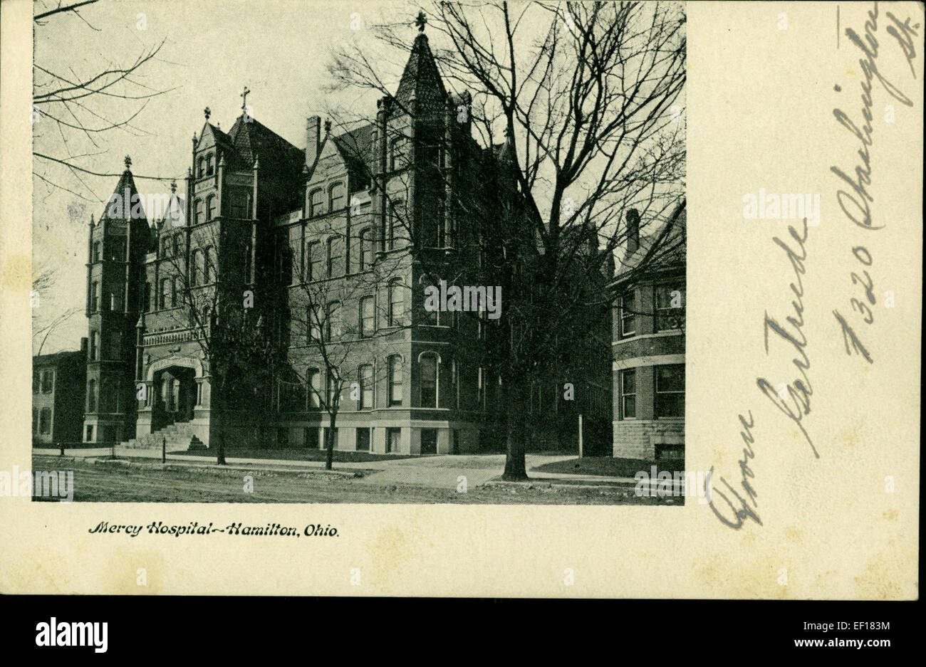 A historical image of Mercy Hospital, an important healthcare ...