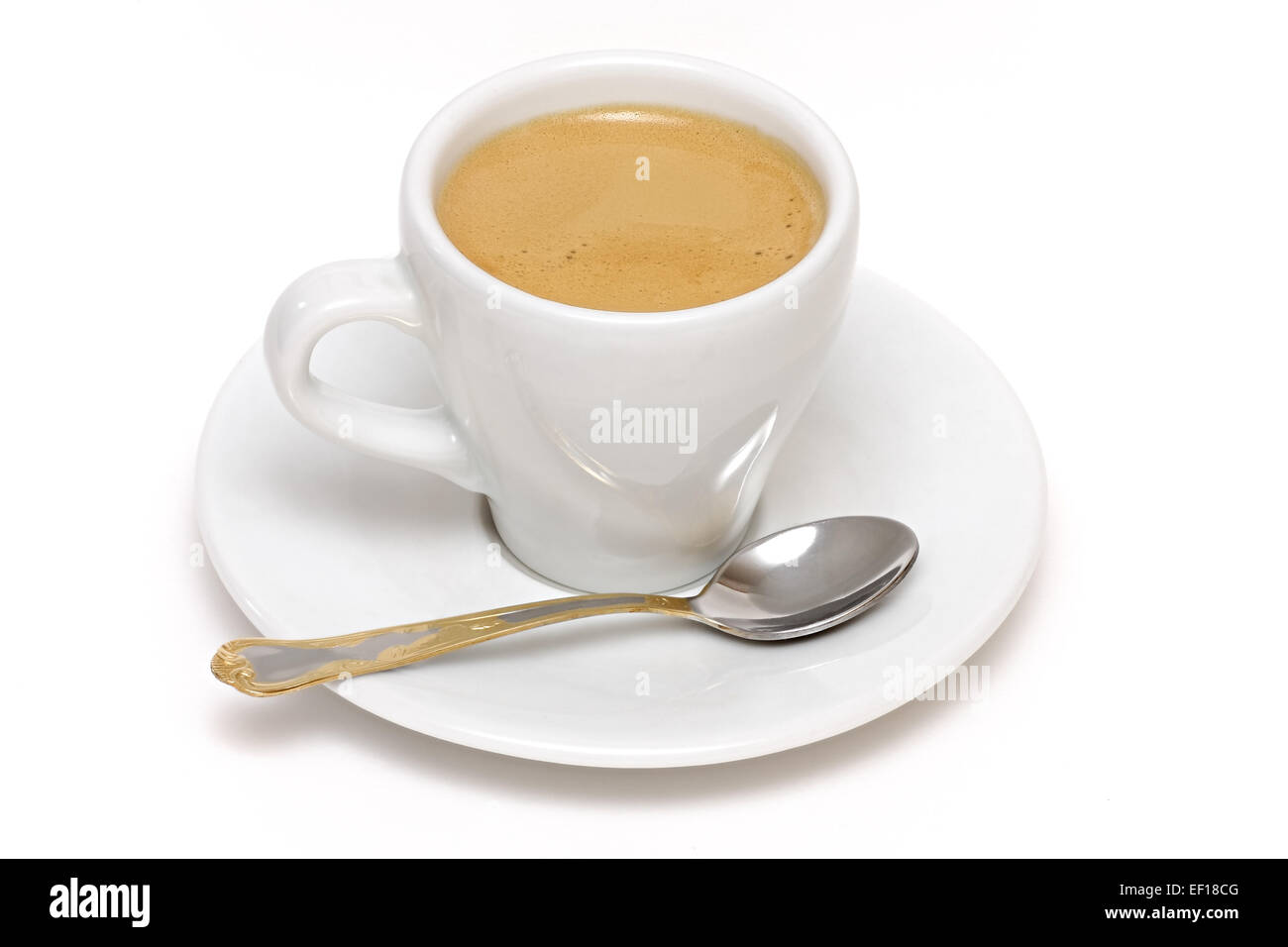 Cup of espresso with spoon Stock Photo - Alamy