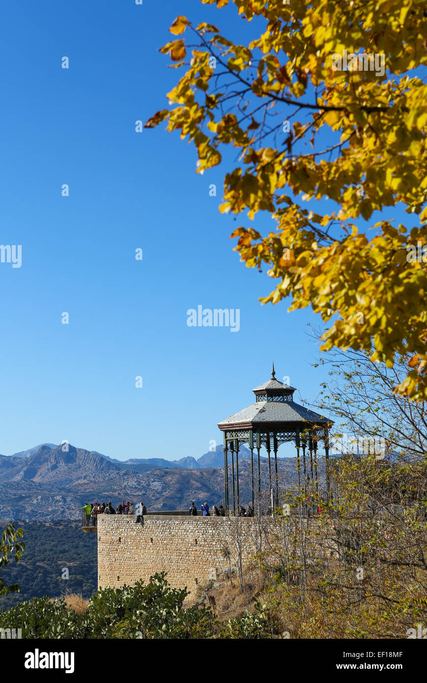 RONDA, SPAIN - DECEMBER 1, 2013: Viewpoint over el Tajo canyon in Ronda ...