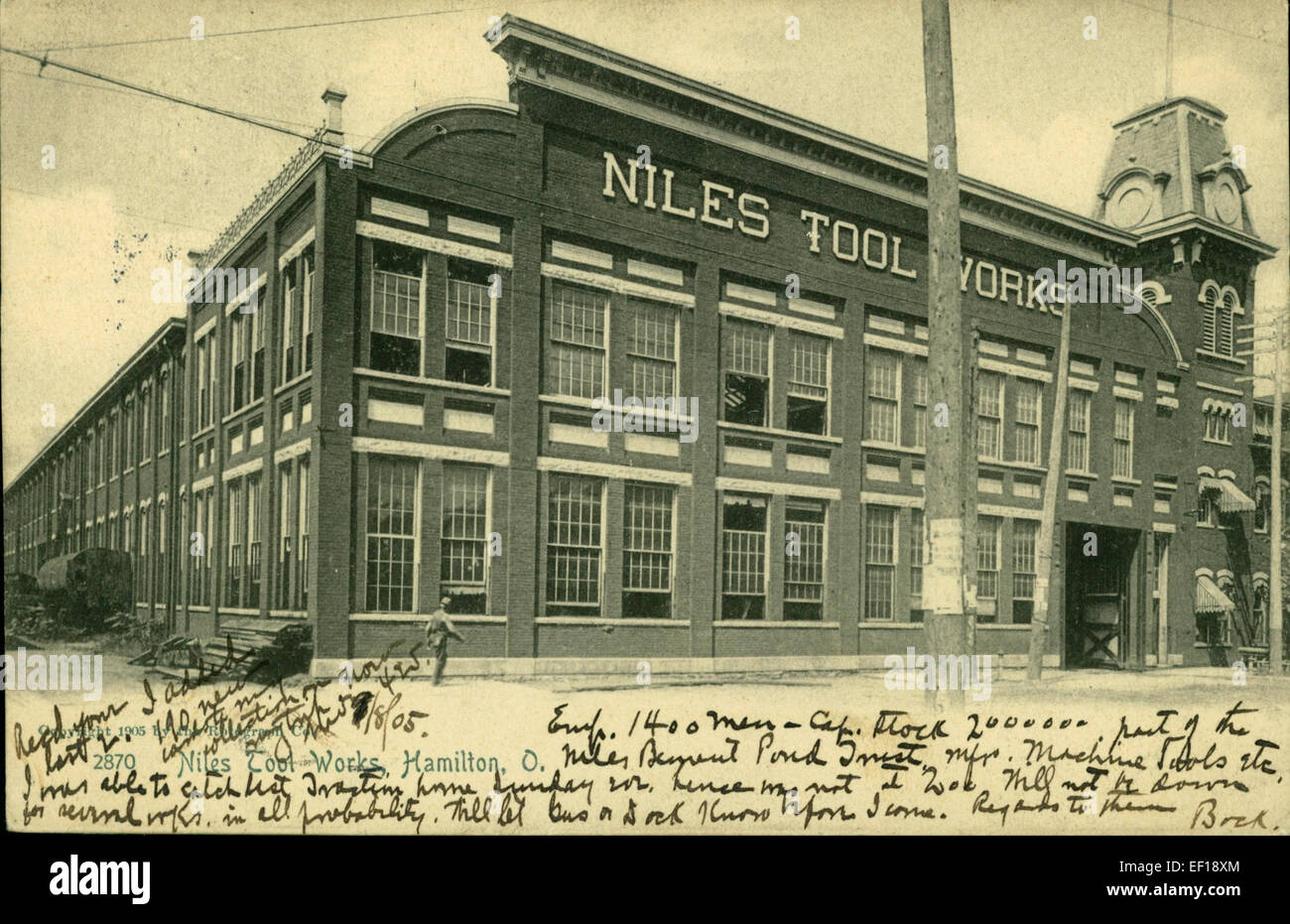 A photograph of the Niles Tool Works, showcasing its industrial ...