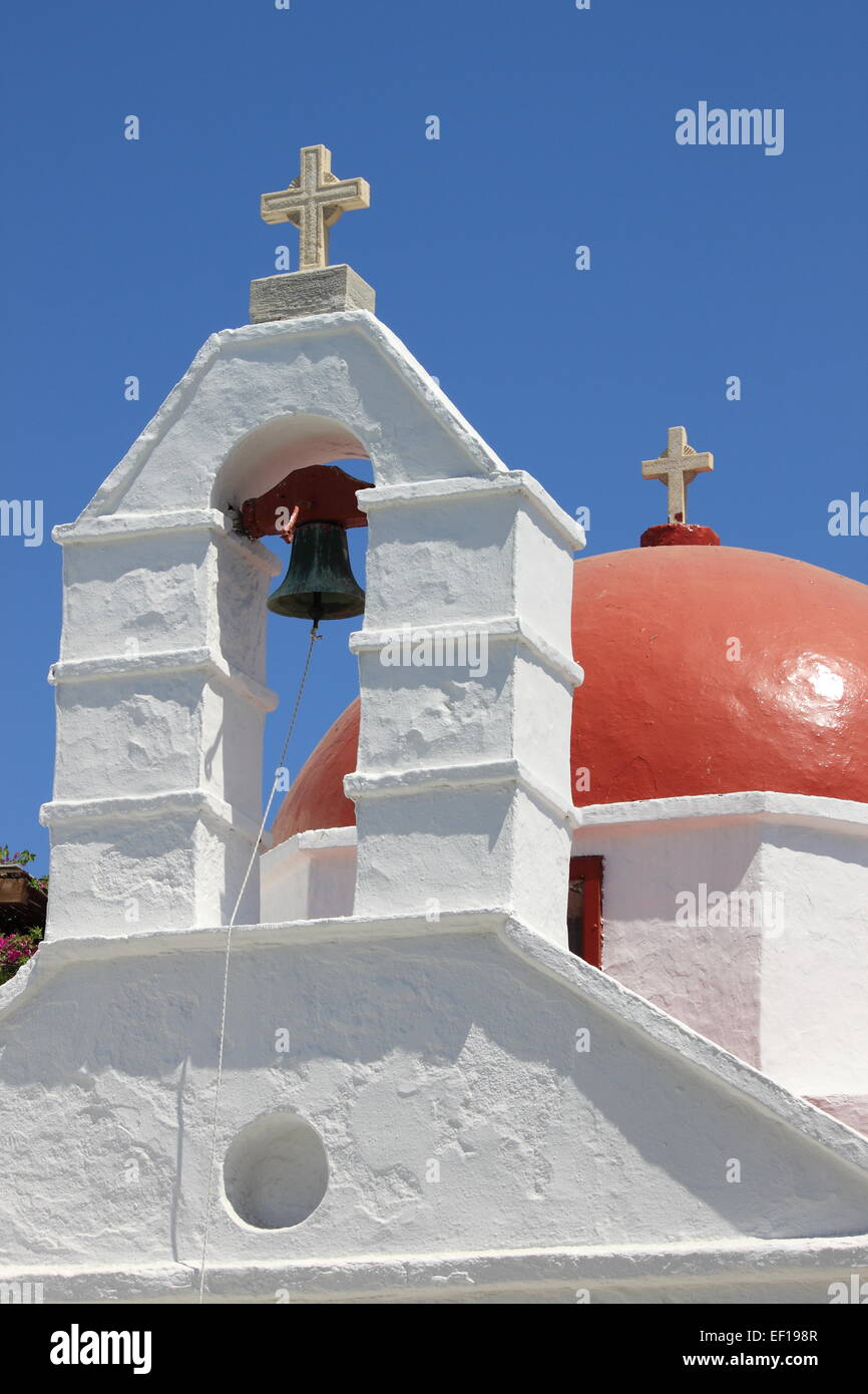 Mykonos red dome church hi-res stock photography and images - Alamy