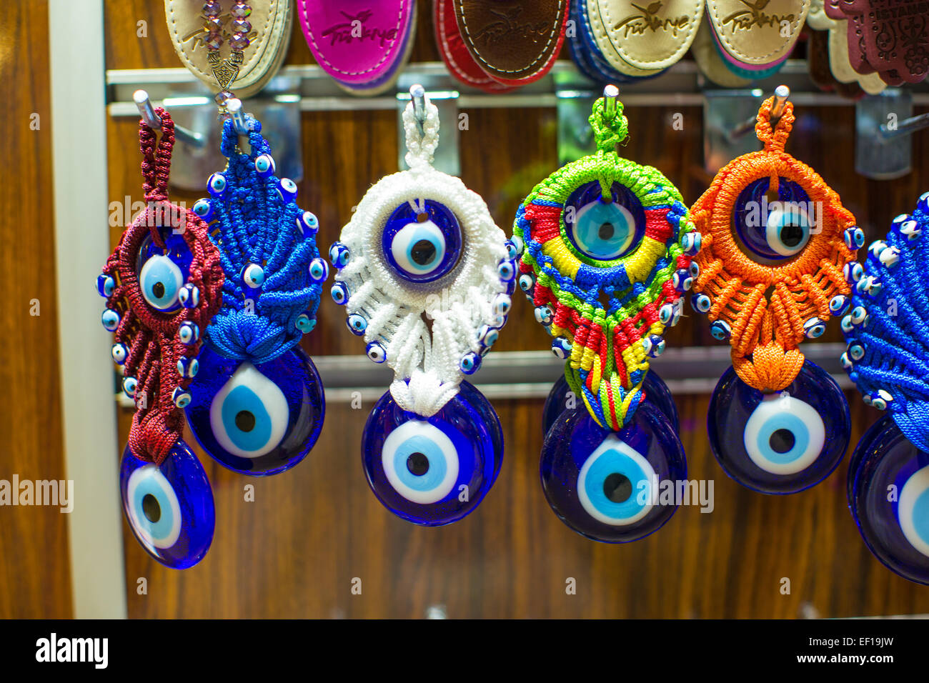 Amulets from evil eye on the market in Istanbul Stock Photo - Alamy