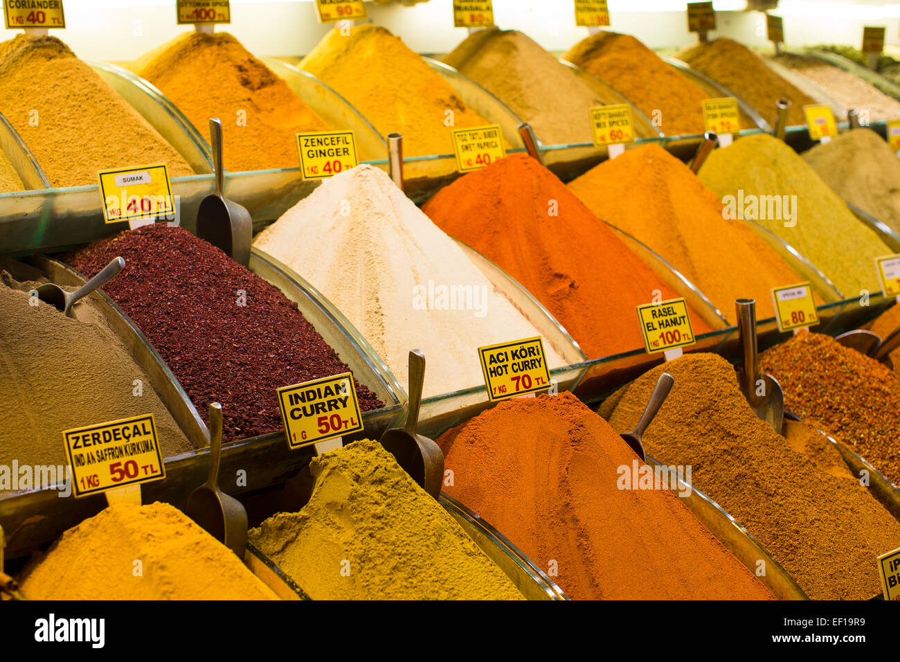 Turkey, Istanbul, Spice Bazaar, turkish spices for sale Stock Photo - Alamy