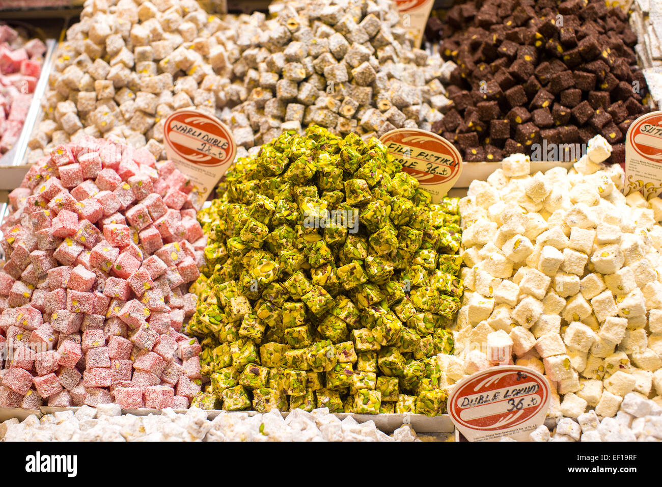 Traditional Turkish sweets on the market Stock Photo - Alamy