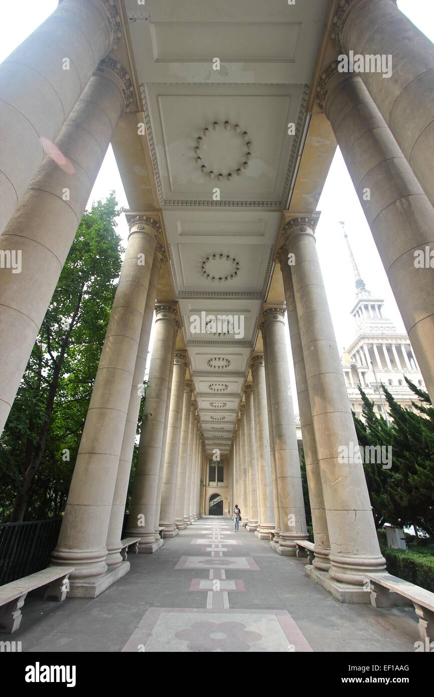 Columns at Shanghai Exhibition Centre Stock Photo - Alamy