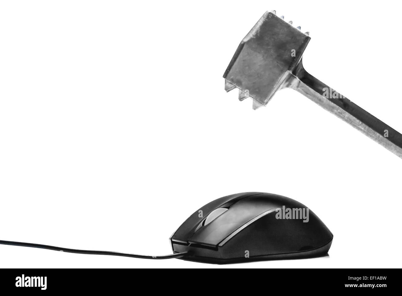 Computer mouse black and hammer isolate digital technique Stock Photo ...