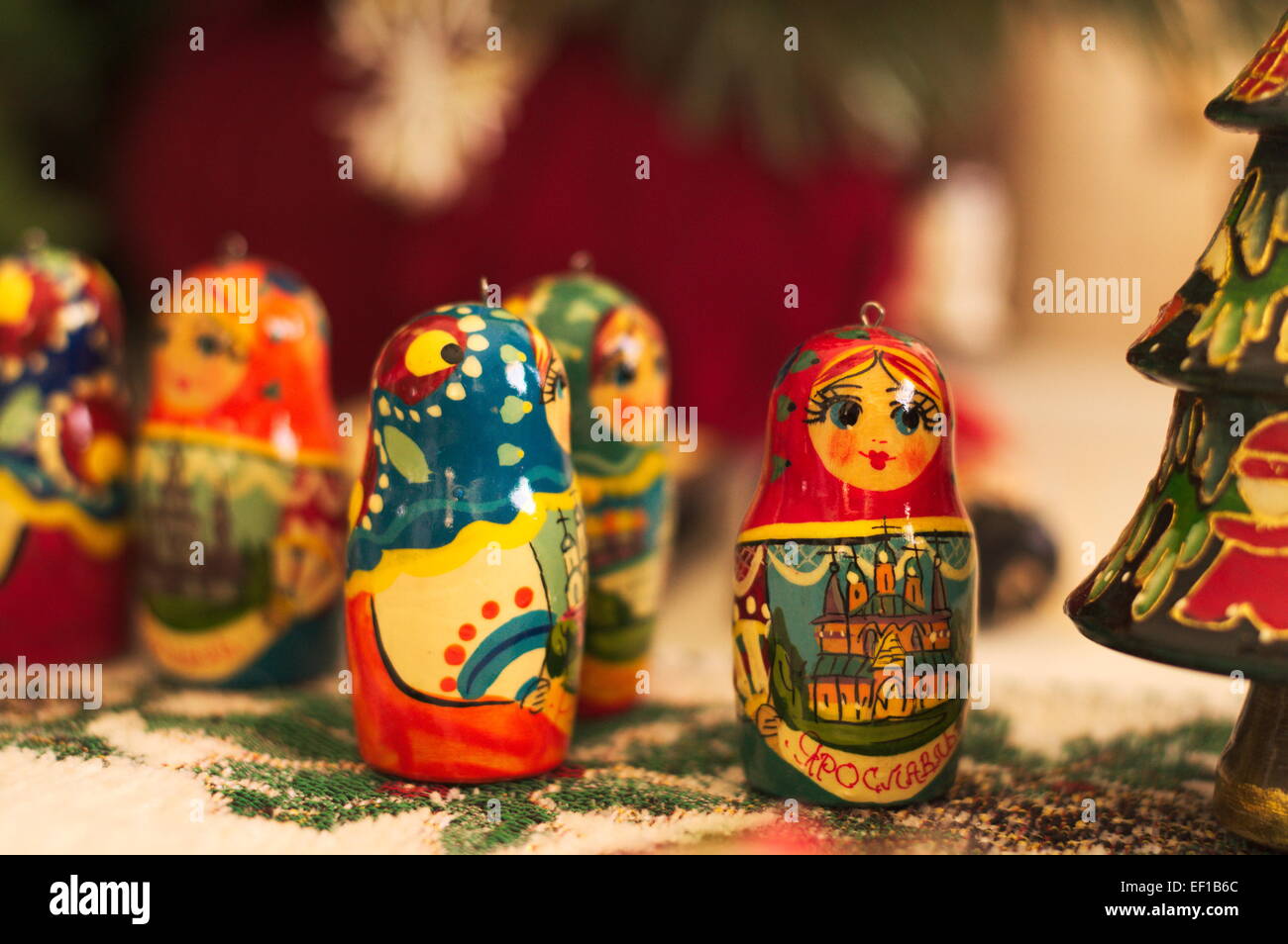 Display of matryoshka Christmas ornaments Stock Photo - Alamy