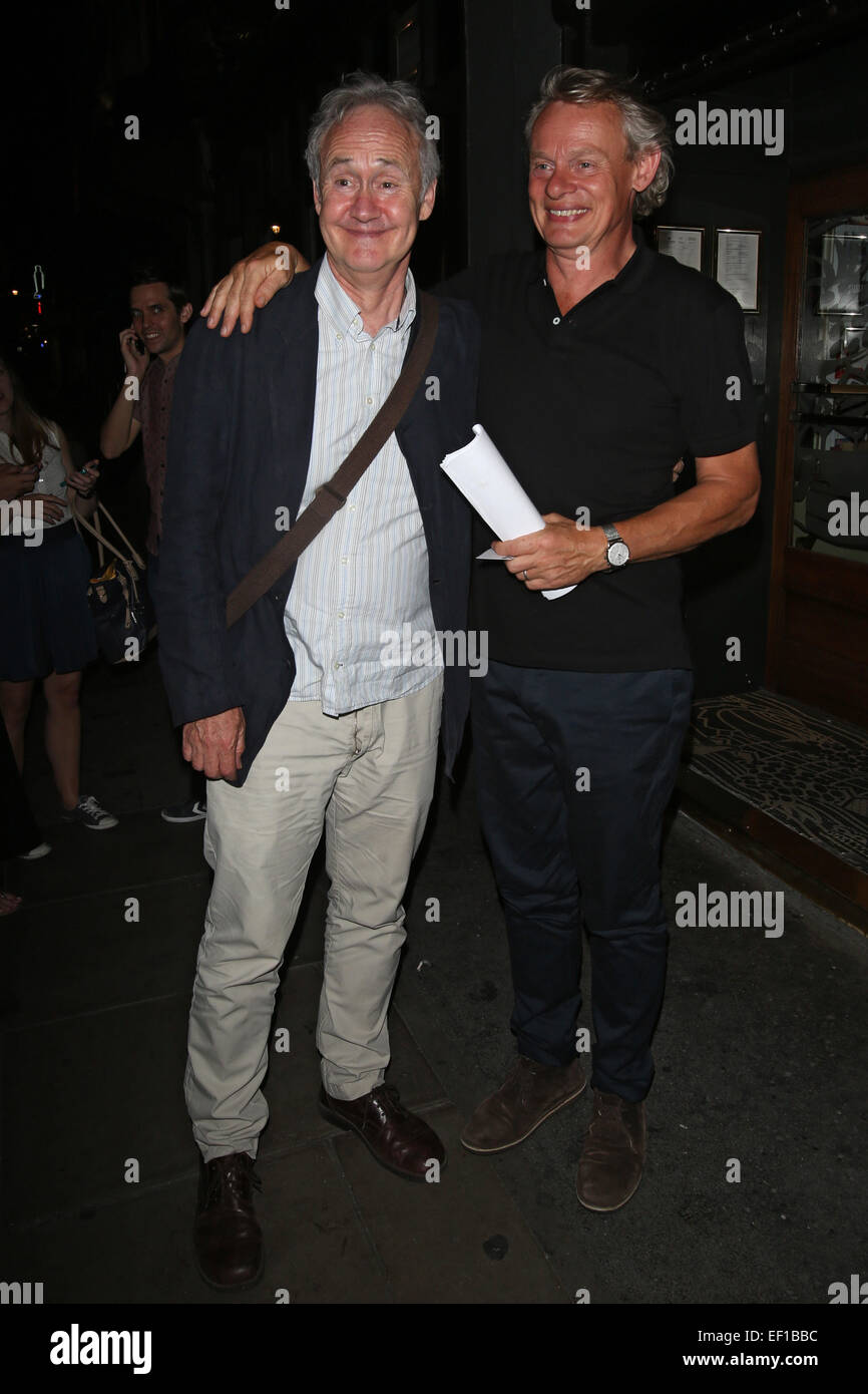 Nigel Planer and Martin Clunes at the Groucho club Featuring: Nigel ...