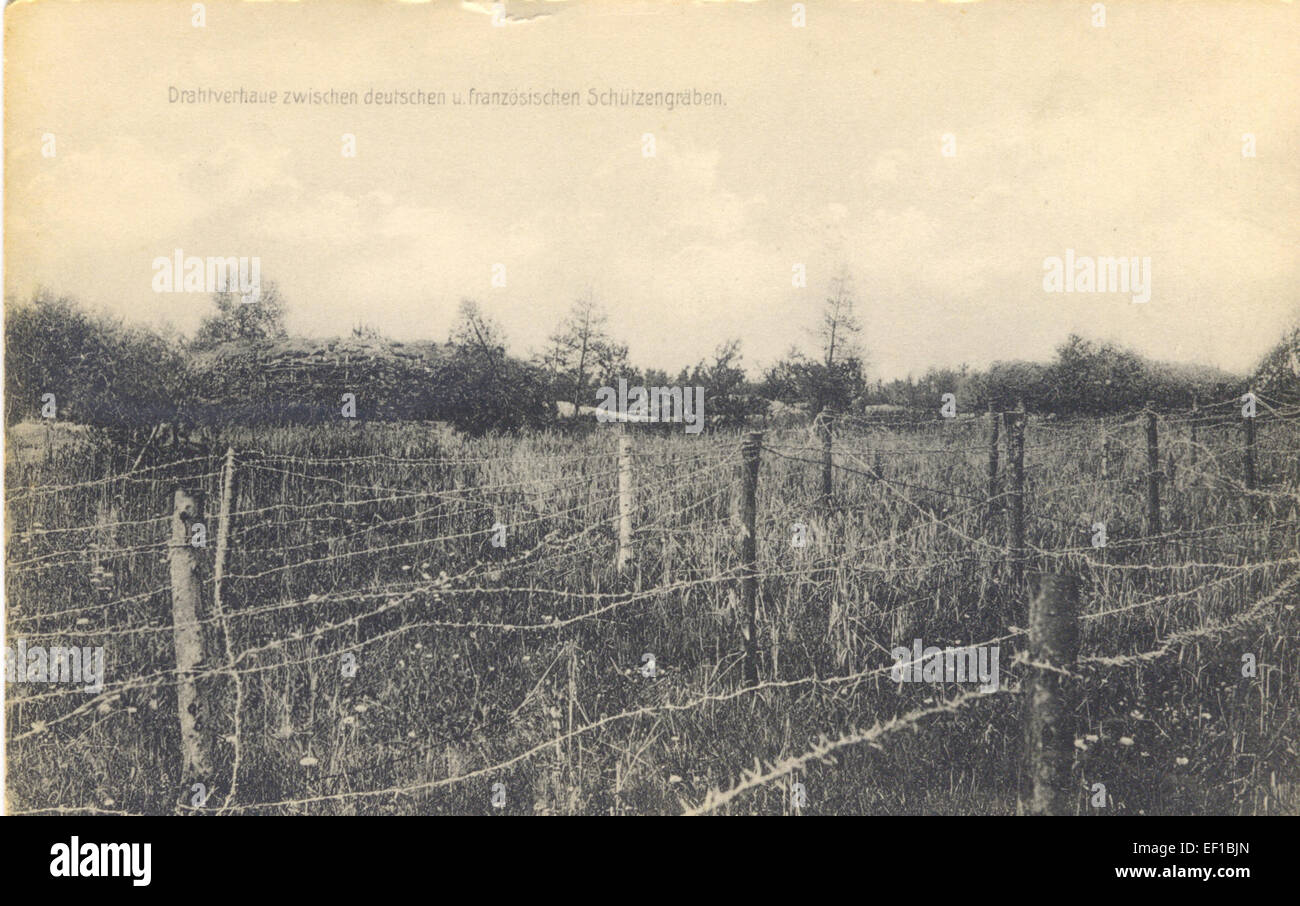 This image shows wire entanglements positioned between the German and ...