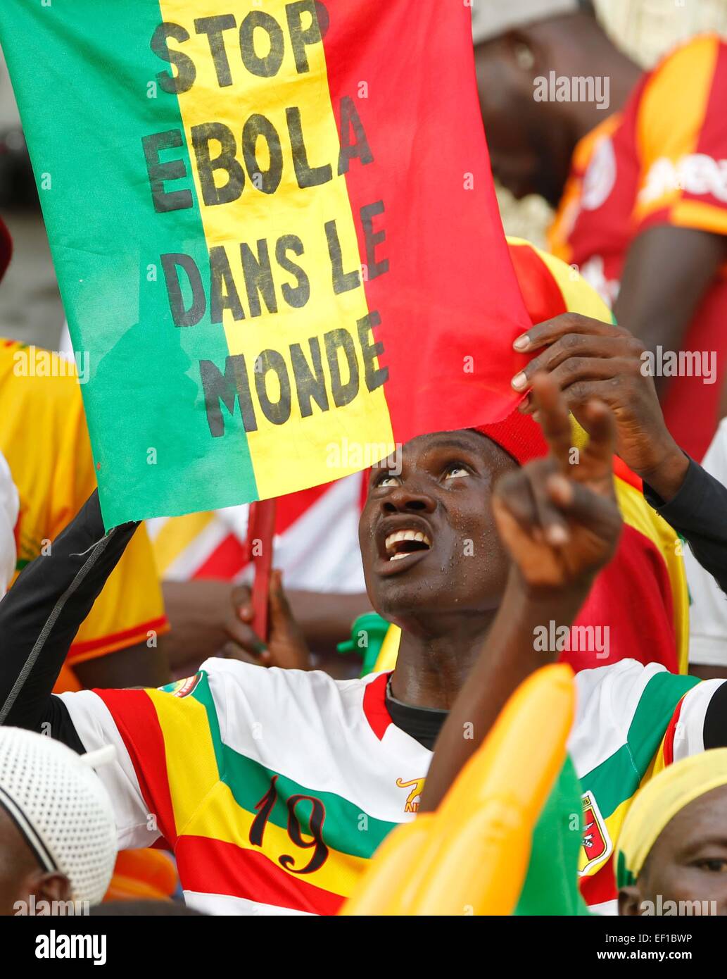 Malabo, Equatorial Guinea. 24th Jan, 2015. A fan of Mali cheers before ...