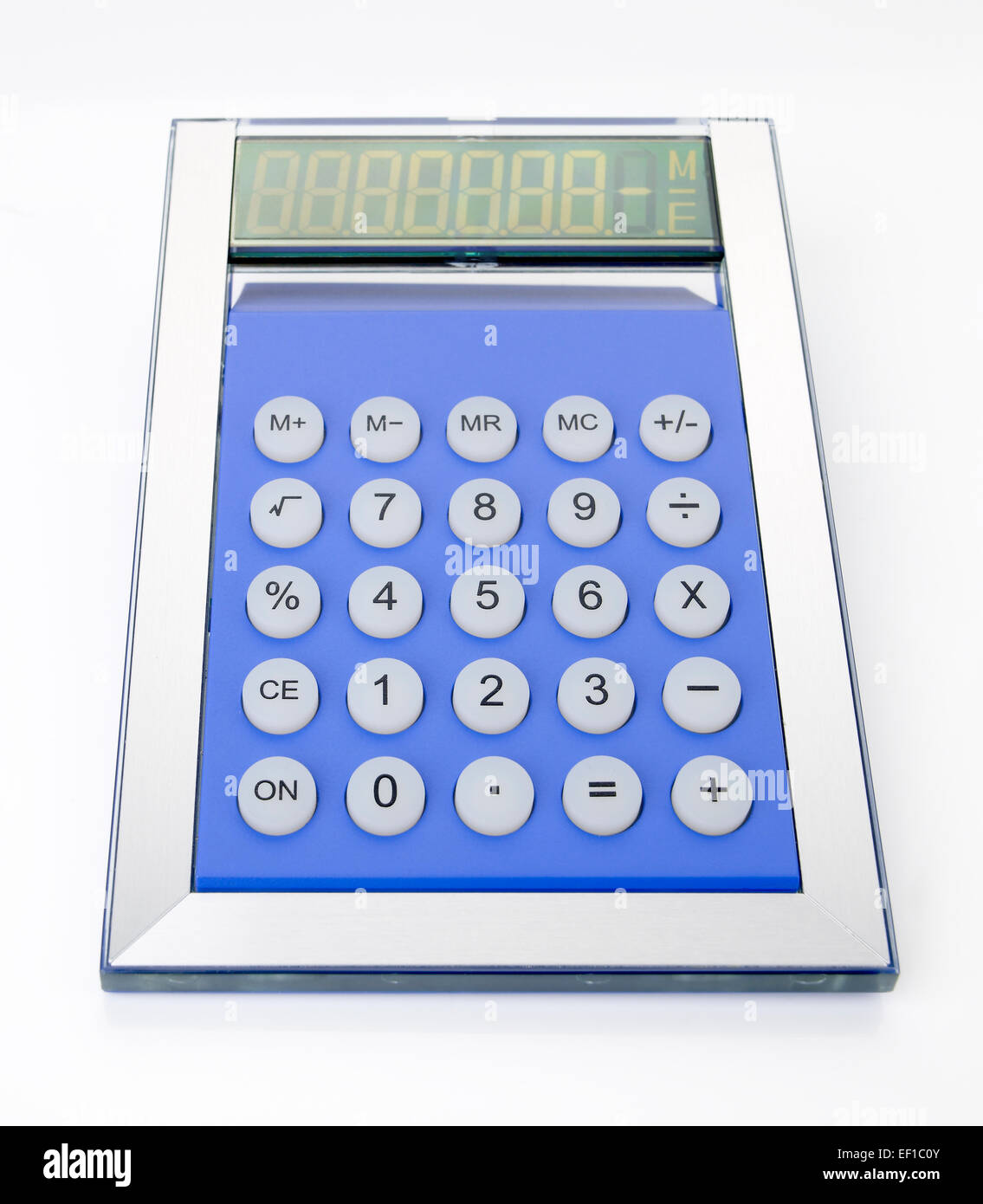 Blue mirror calculator Stock Photo - Alamy