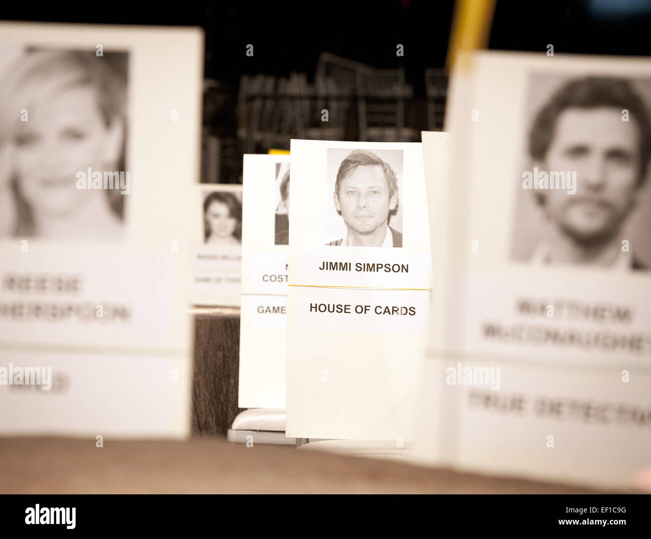 Los Angeles, California, USA. 24th Jan, 2015. SAG Seating Chart--Jimmi ...