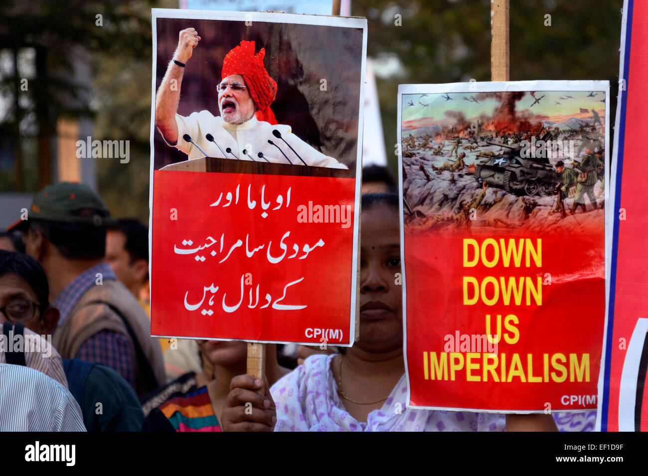 Left parties rallied from Lenin Statue to USIS protesting against US ...