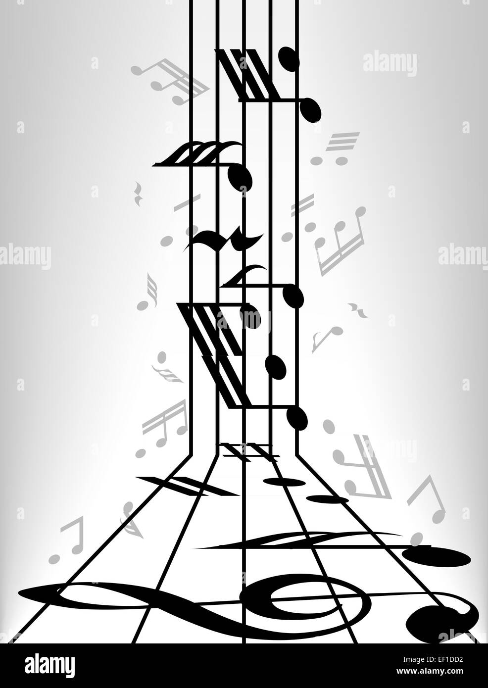 abstract of musical notes staff background, Illustration Stock Photo ...