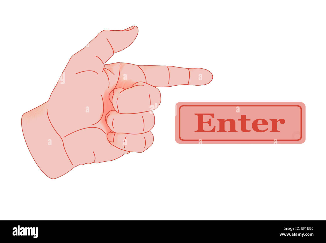 Finger pointing illustration Cut Out Stock Images & Pictures - Alamy