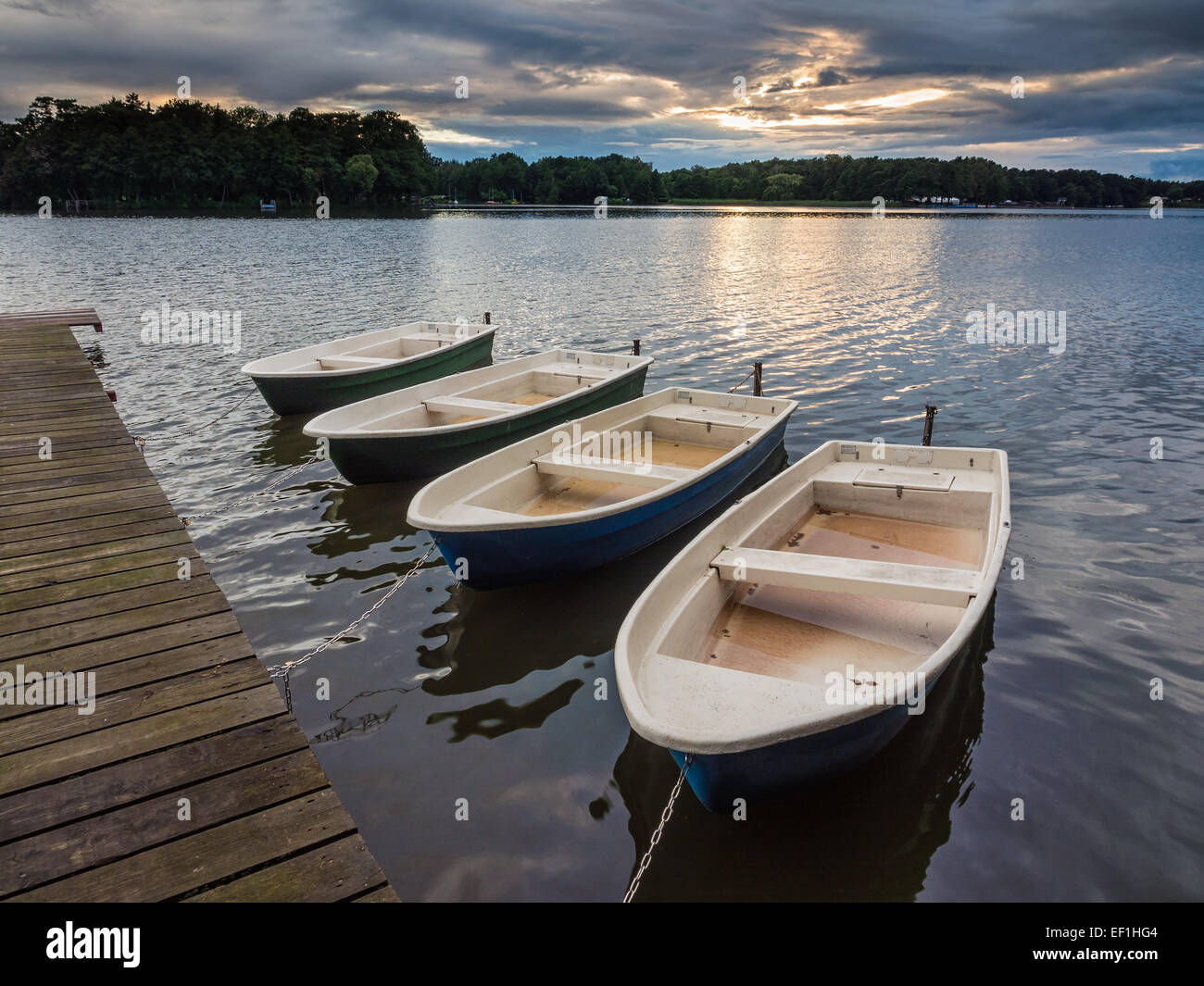 Boats on a lake Stock Photo - Alamy