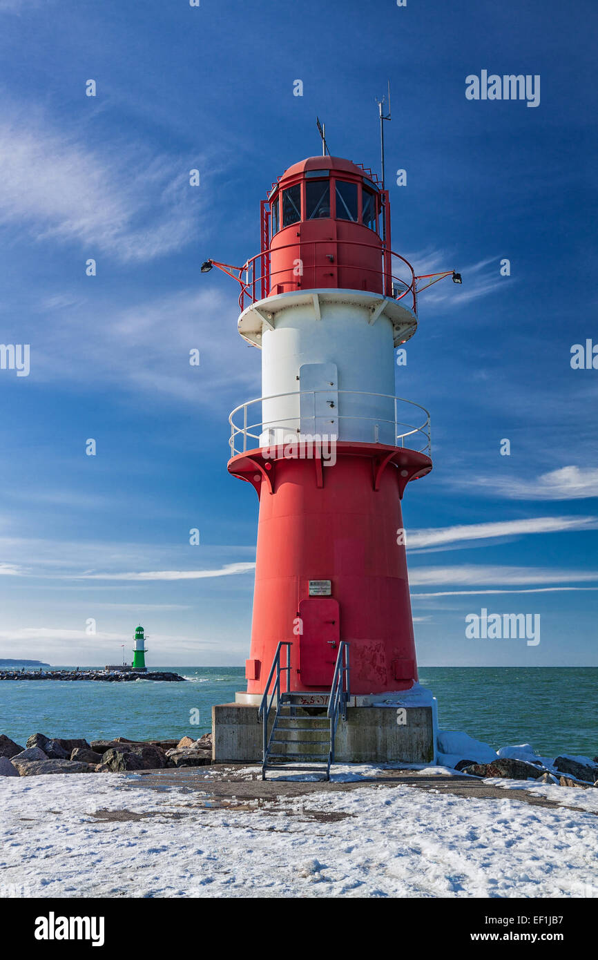 Mole in Warnemuende (Germany) in winter time Stock Photo - Alamy