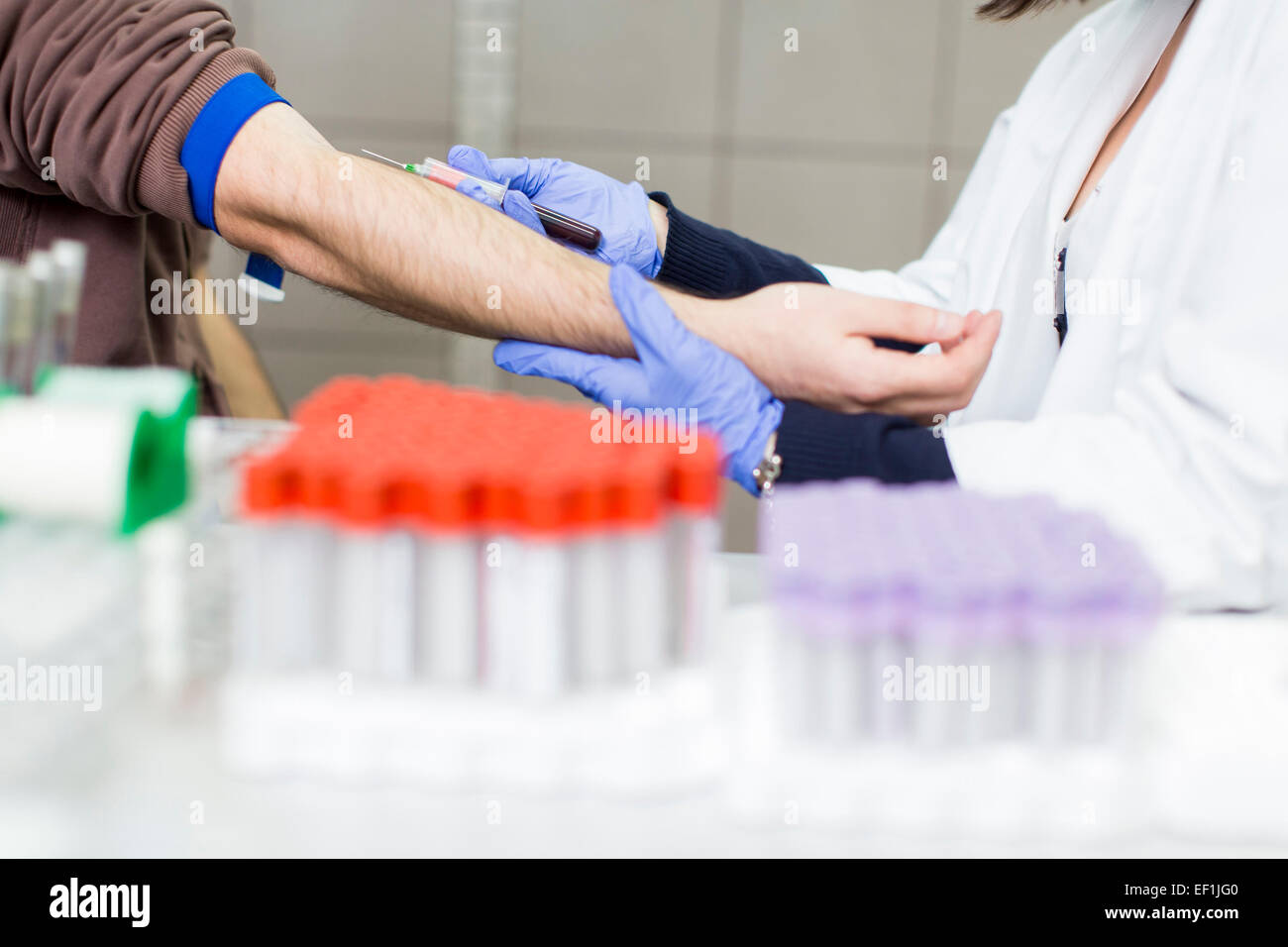 Blood sampling in the medical laboratory Stock Photo - Alamy