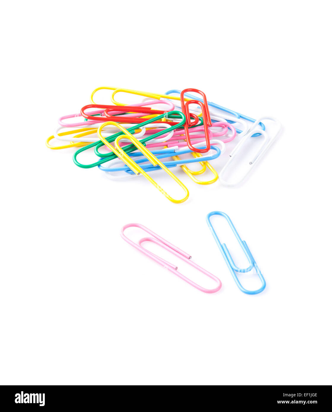 colorful paper clips isolated on white background Stock Photo - Alamy