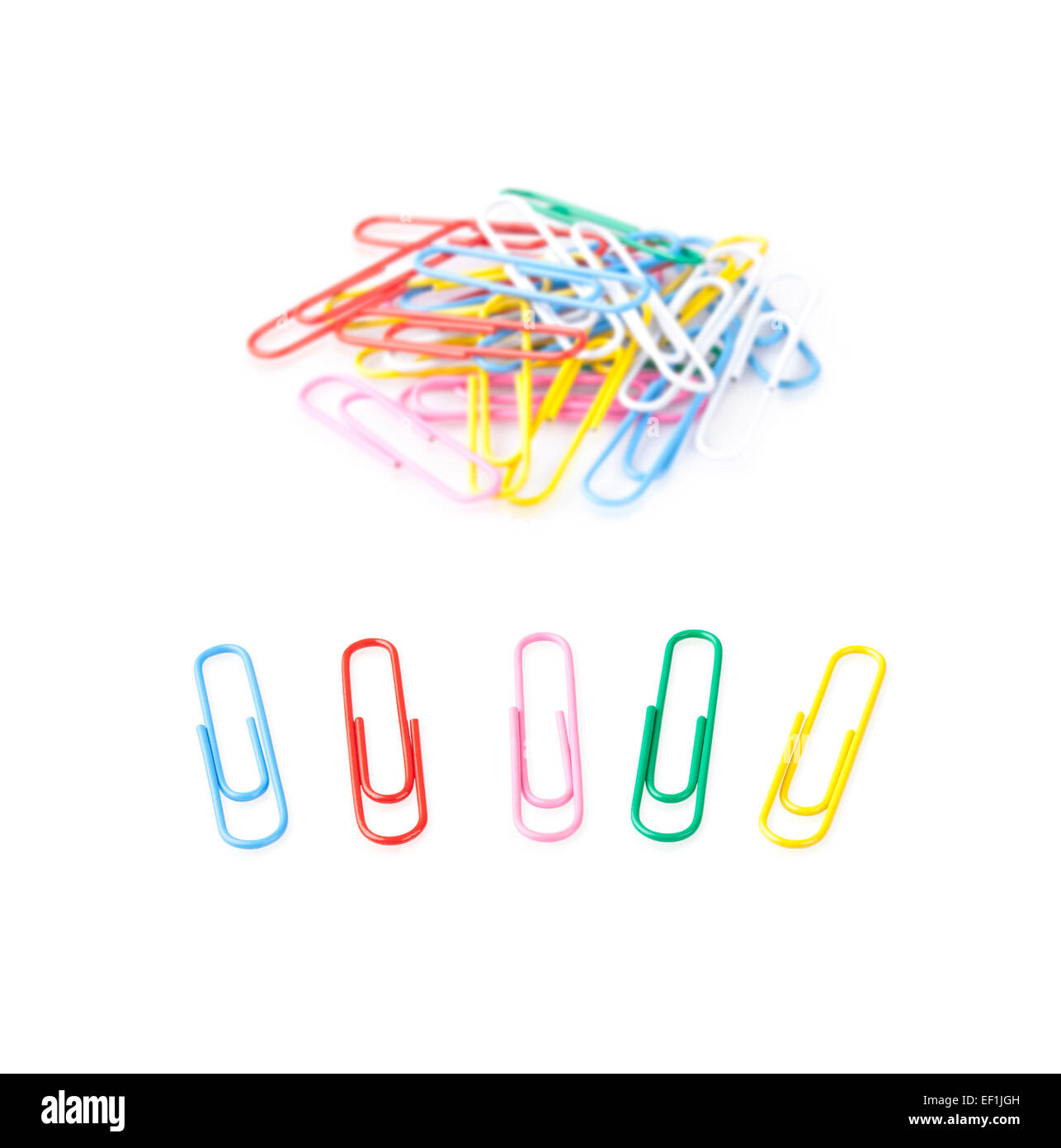 colorful paper clips isolated on white background Stock Photo - Alamy
