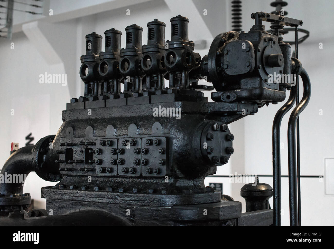 Engine. Part of old power plant Stock Photo - Alamy