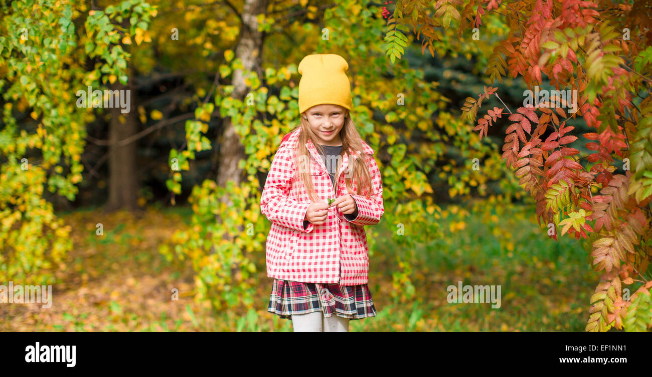Adorable little girl at beautiful autumn day outdoors Stock Photo - Alamy