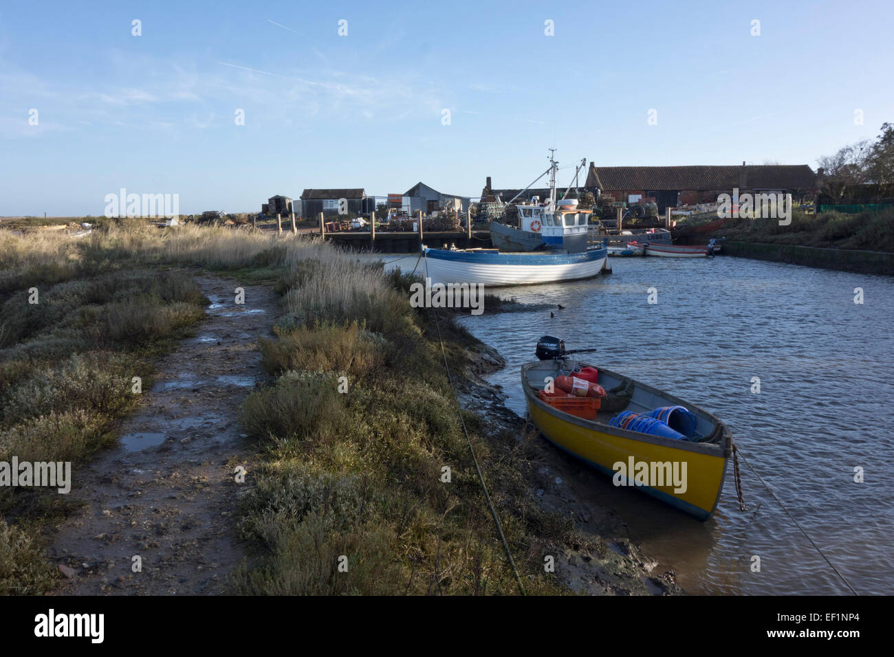 Fishing boats Brancaster Staithe harbour Stock Photo - Alamy