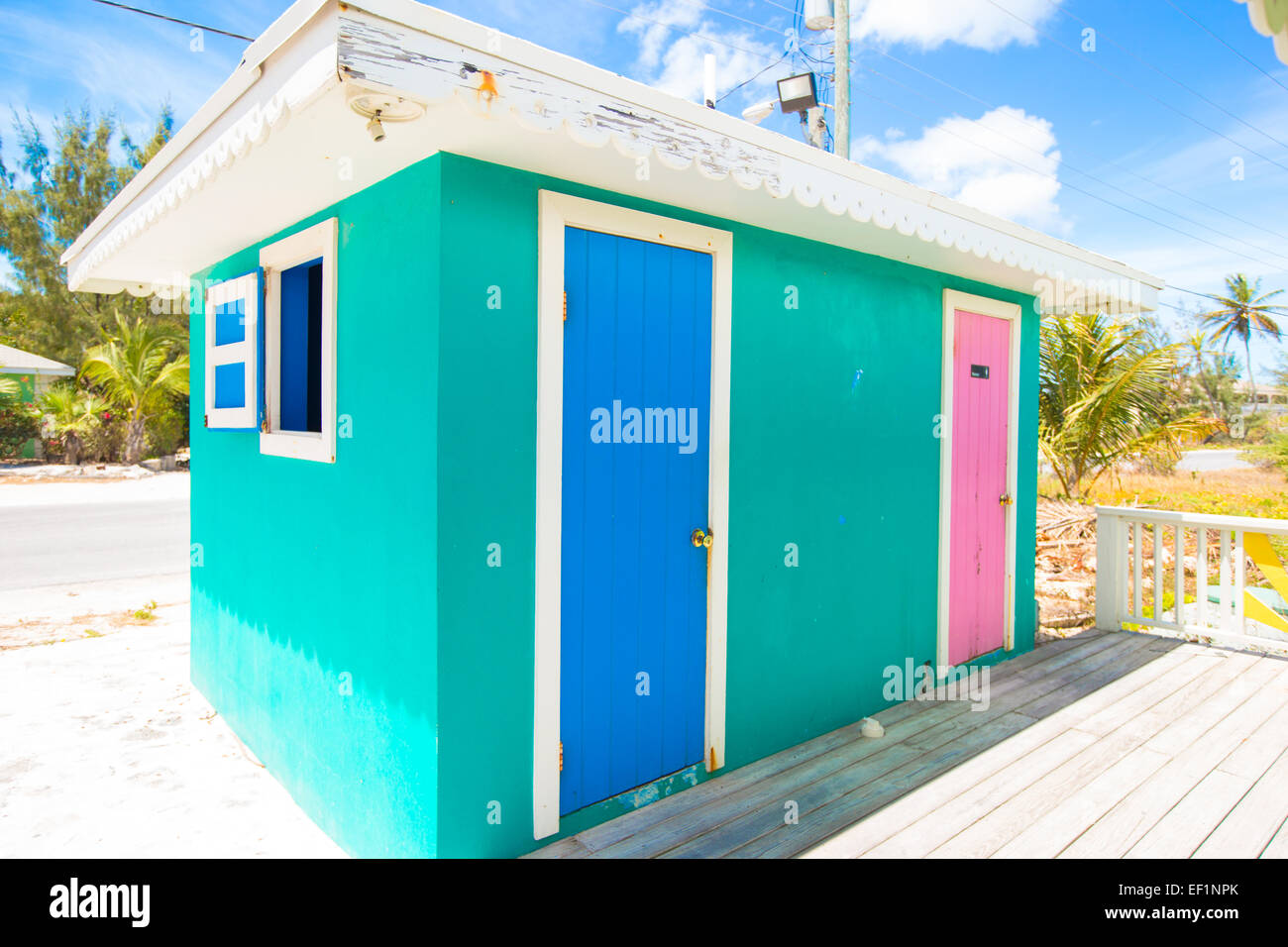 Bright colored houses on an exotic Caribbean island Stock Photo - Alamy