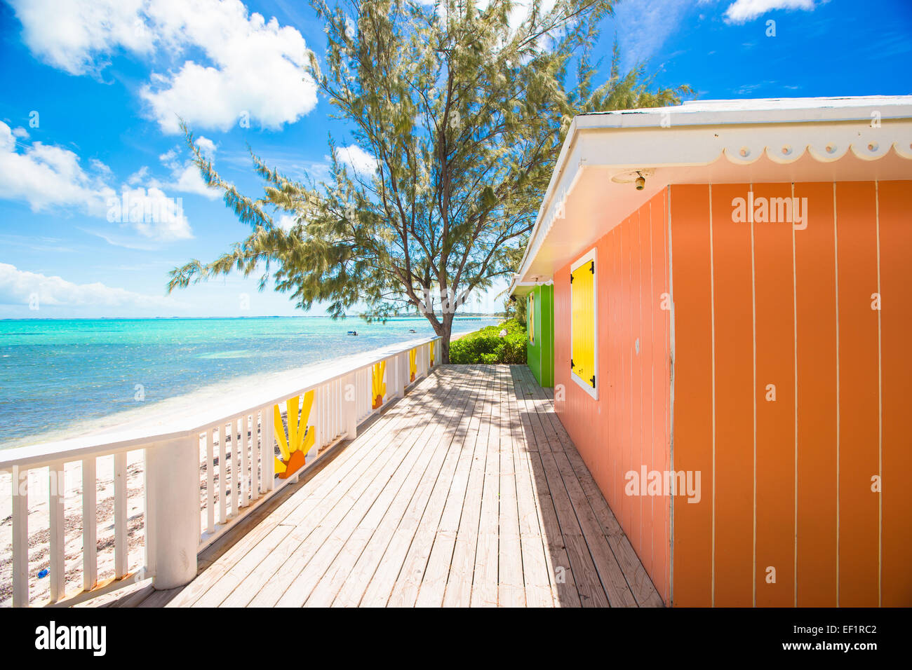 Bright colored houses on an exotic Caribbean island Stock Photo - Alamy