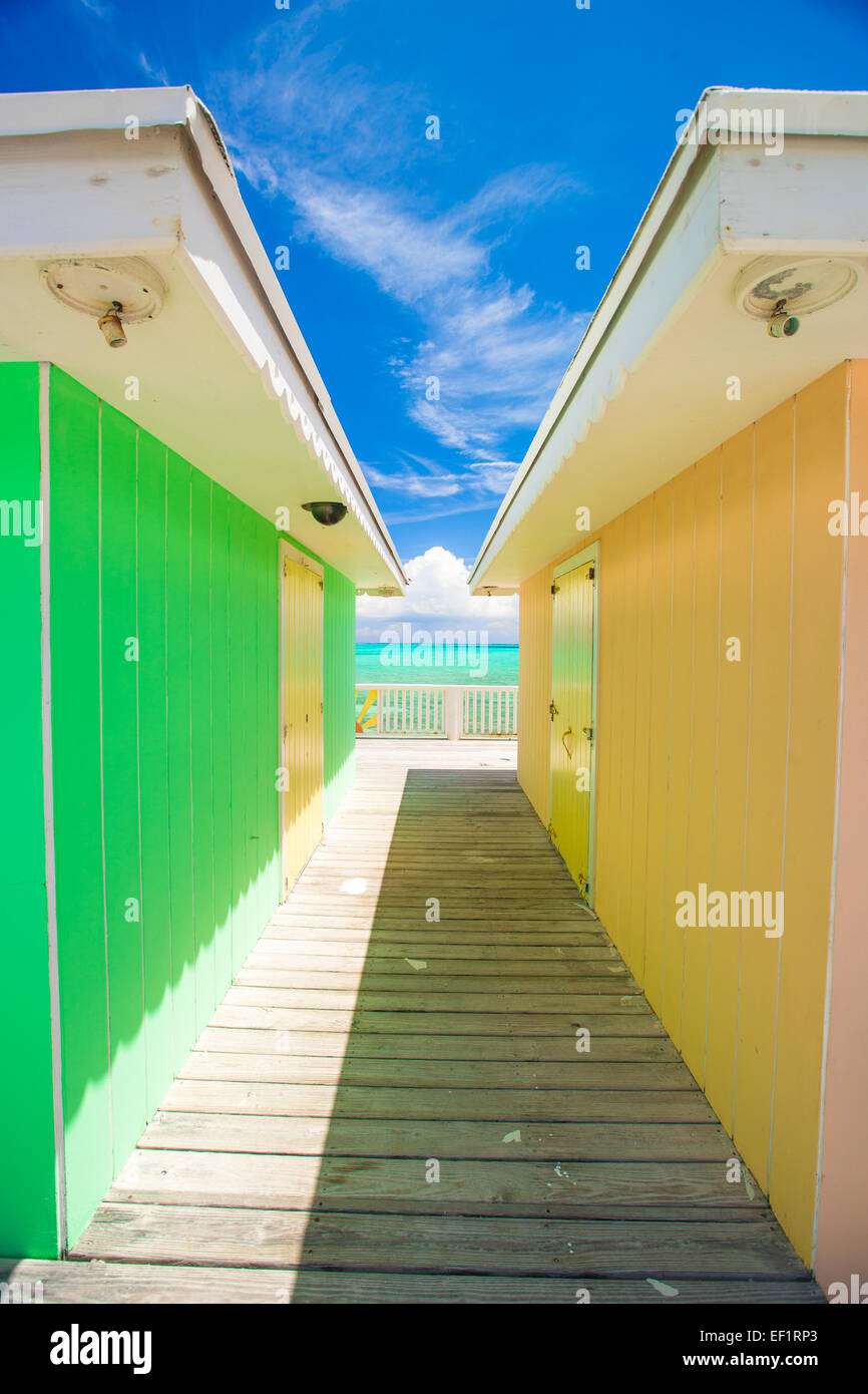 Bright colored houses on an exotic Caribbean island Stock Photo - Alamy