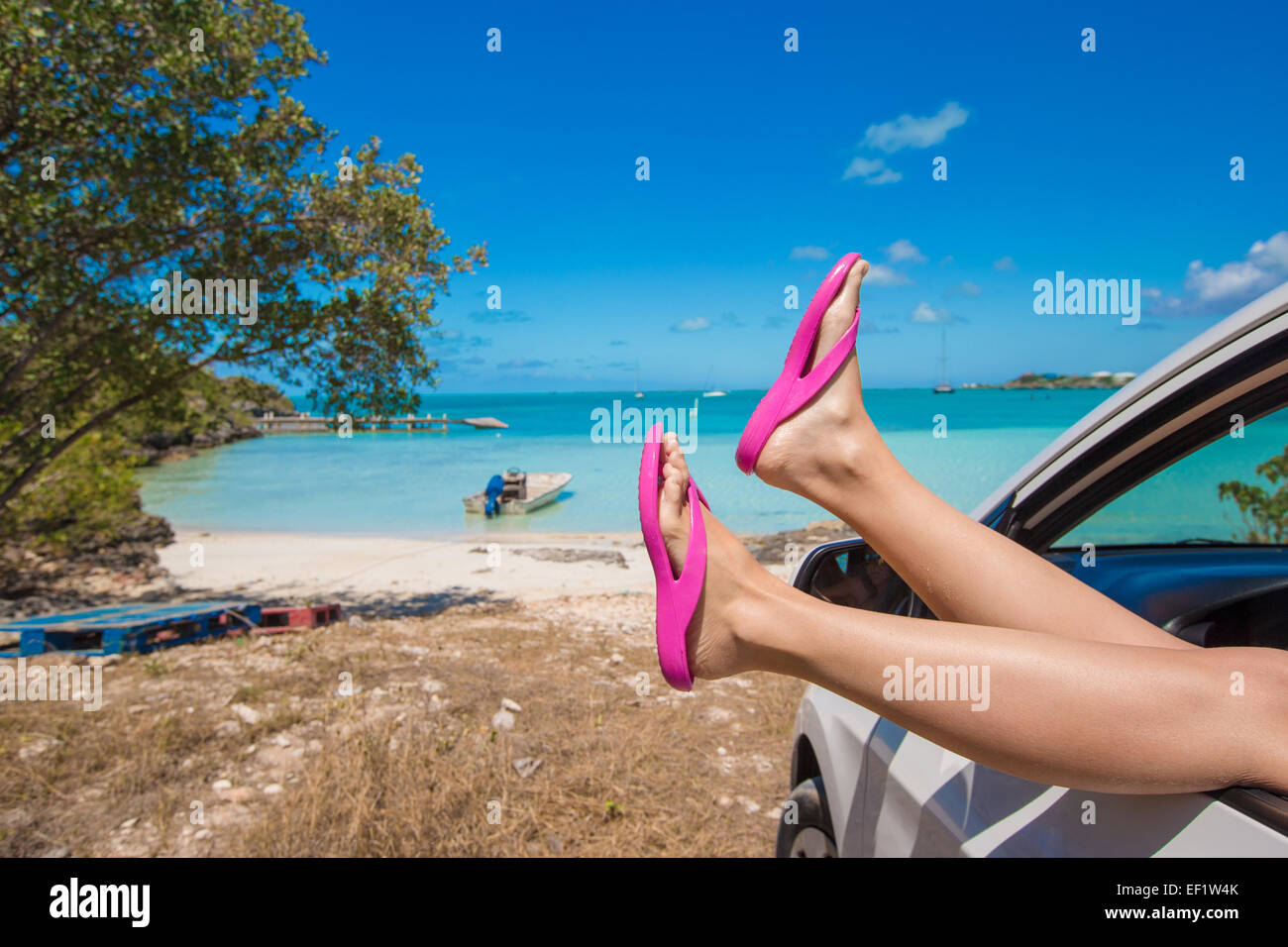 Summer fun driving barefoot driving High Resolution Stock Photography ...