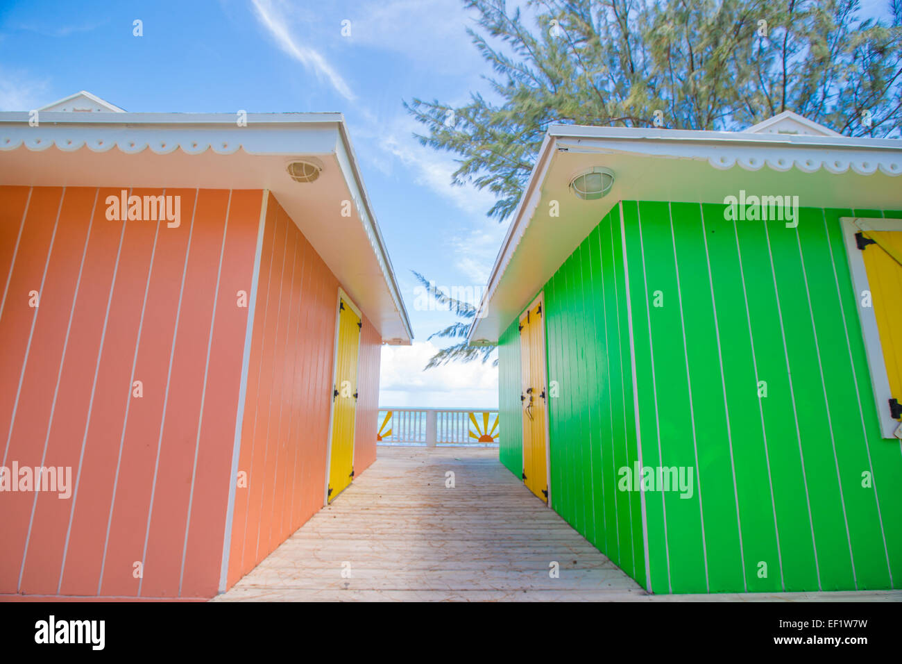 Traditional bright Caribbean houses Stock Photo - Alamy