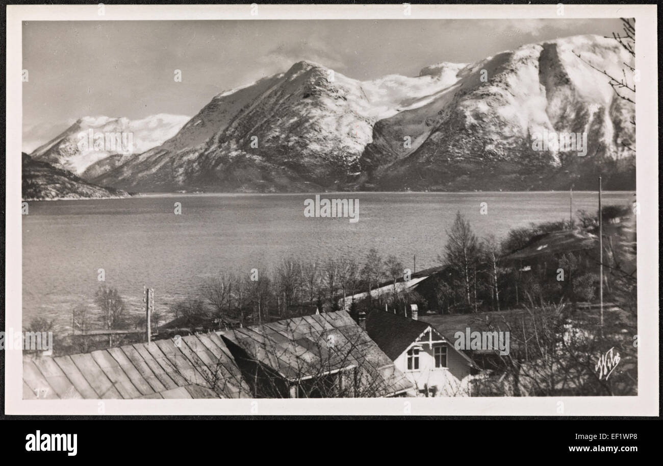A winter landscape photograph of Utne, located in the Hardanger region ...