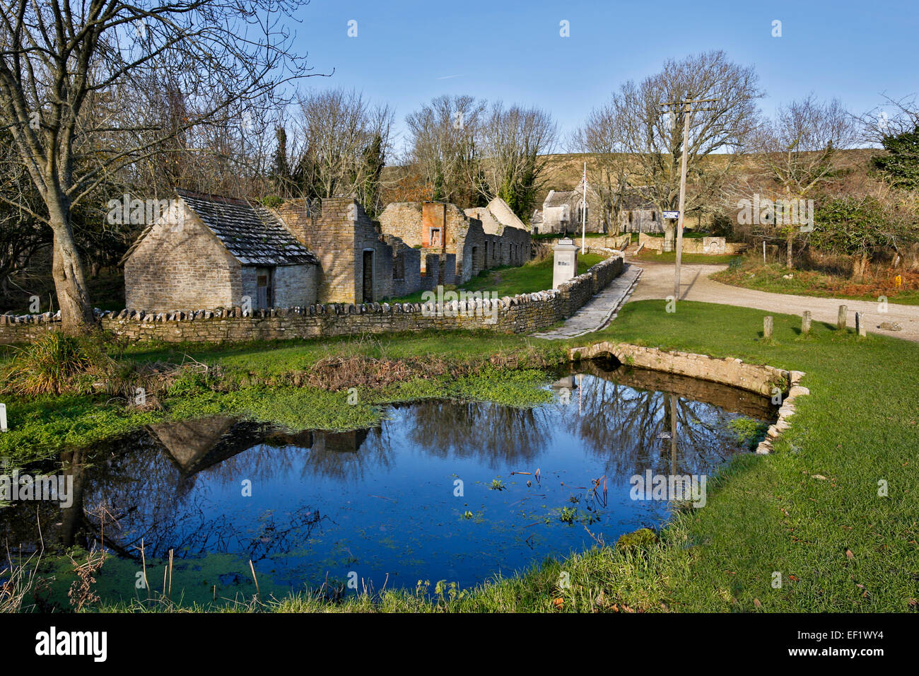 Tyneham Village Abandoned in WW2 Dorset; UK Stock Photo, Royalty Free ...